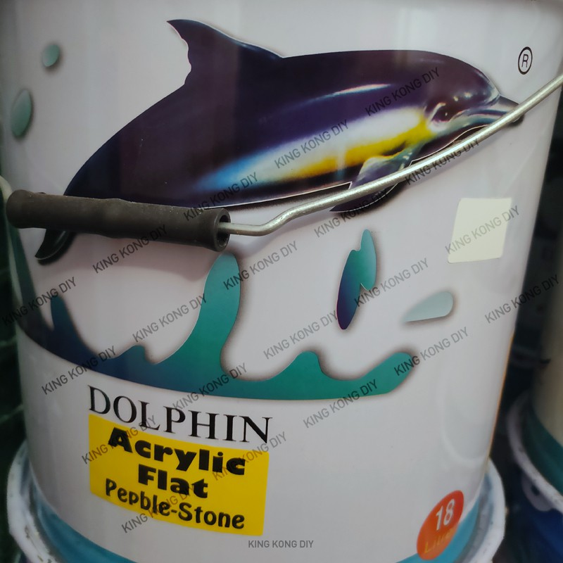 15L DOLPHIN PAINT Acrylic Clear Pebble Stone Flat / Clear 石皮油 光油 ...