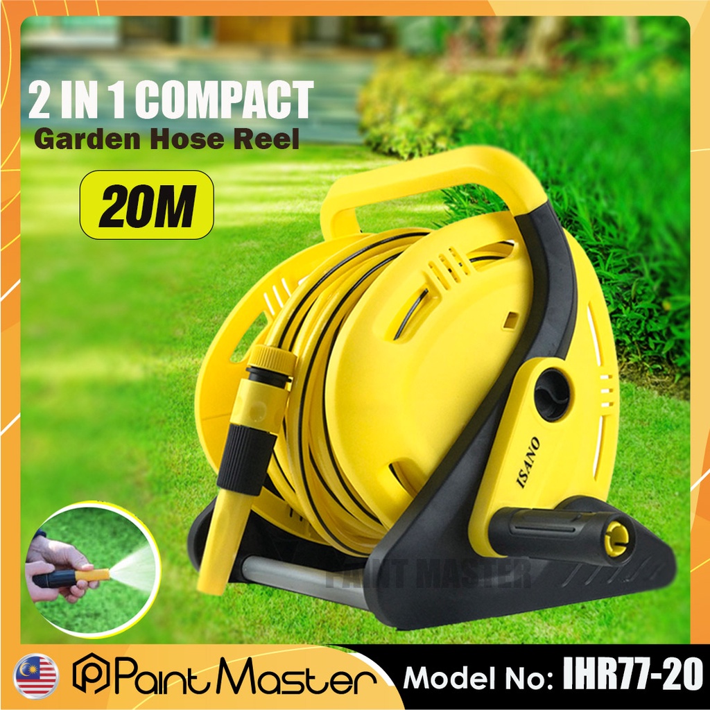 Isano IHR7720 Compact 20m Garden Hose Reel /Free Standing & Wall ...