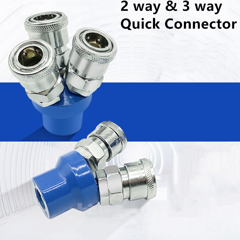 1 Piece Female 1/4" 2 Way 3 Way Air Compressor Hose Quick Couplers Pneumatic Quick Connectors ...