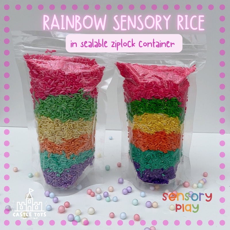 🌈RAINBOW Sensory Rice Jungle Sensory Rice, Sensory Bin Filler, Sensory ...