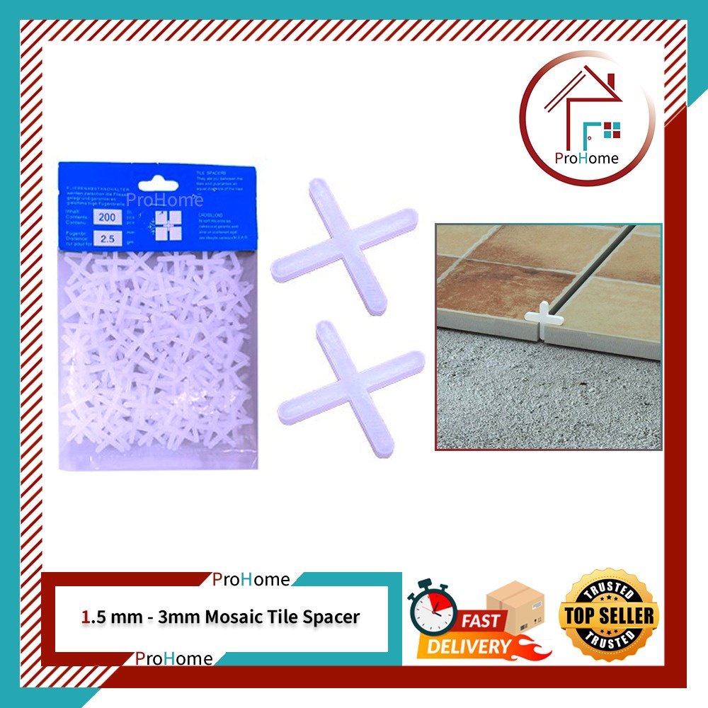200 PCS MOSAIC TILE CROSS & TILE SPACERS (1.5MM, 2.0MM, 2.5MM, 3.0MM, 4 ...