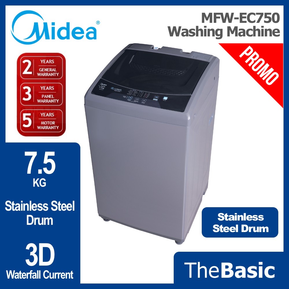 MIDEA/MORGAN Washing Machine 7.5KG / 7KG Fully Auto Washer Mesin Basuh ...