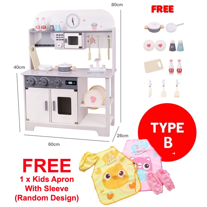 Japanese design Kitchen Toys Pretend Play Kids Kitchen Wooden Cabinet ...