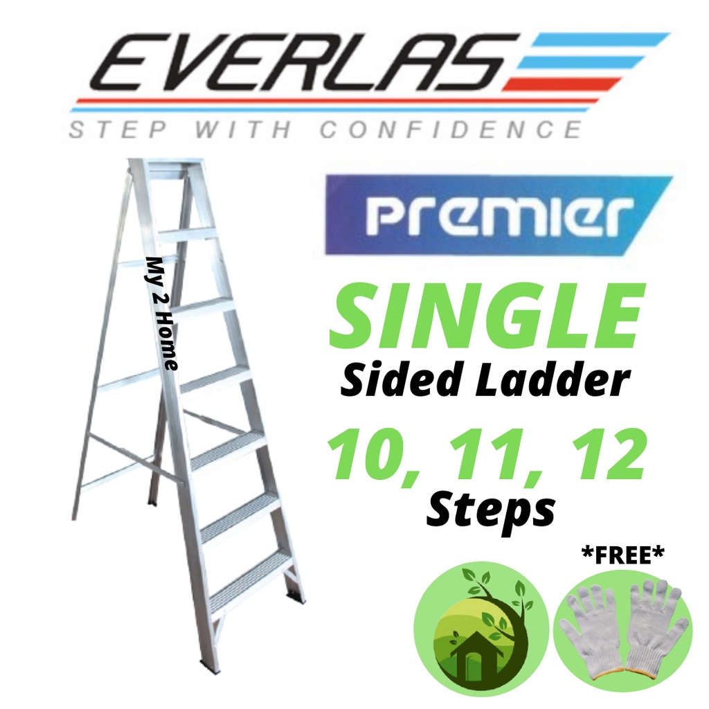 ORIGINAL SS11 Everlas 11 Steps Heavy Duty Aluminium Single Sided Ladder ...
