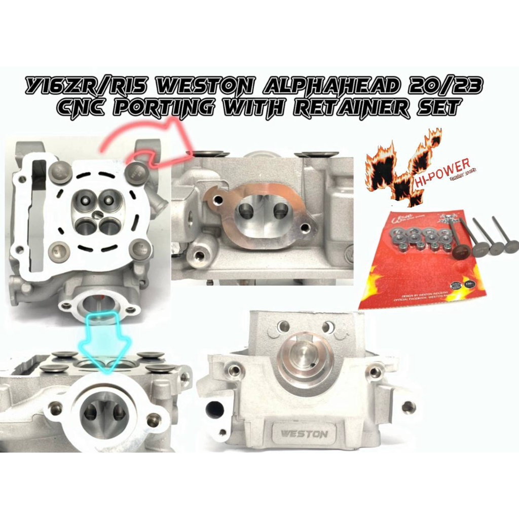 Y16 / MT15 / R15 V3 / NMAX V2 / NVX 155 WESTON RACING HEAD CNC PORTING ...