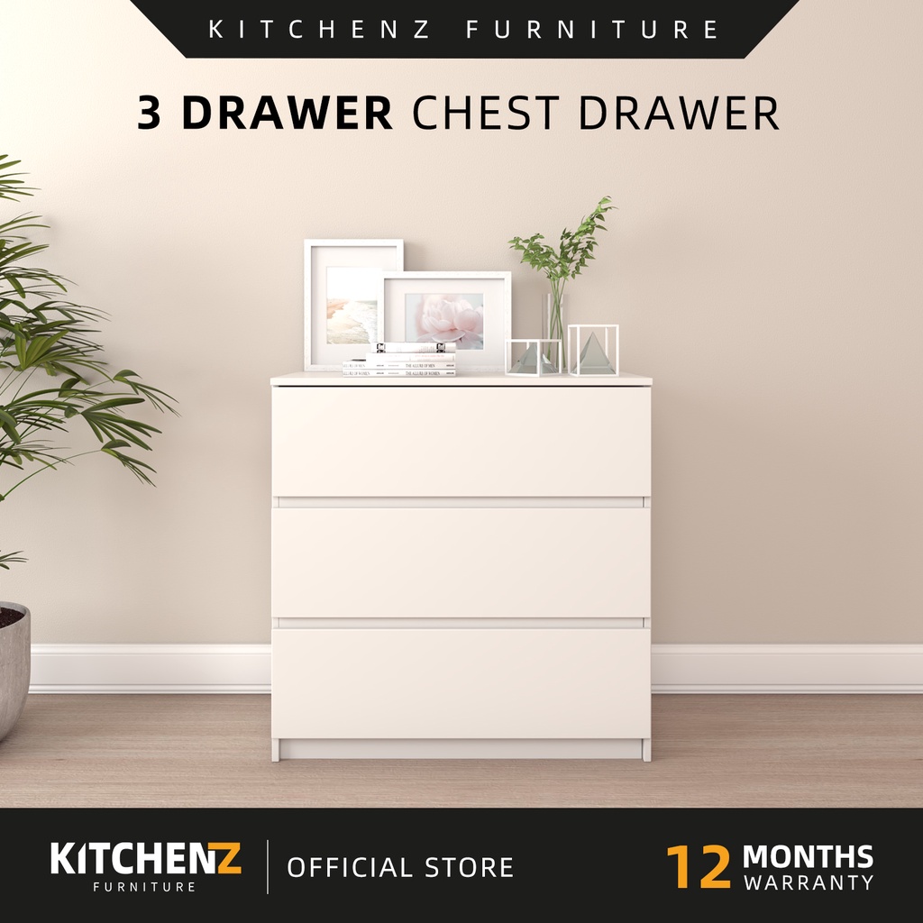 KitchenZ Sabah 3 Layers Chest Drawer (Height 80cm) Drawer Kabinet ...