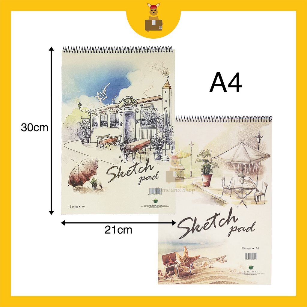 Sketch Pad A4 \ B4 \ B5 Drawing Book Buku Lukisan (15 sheets | 135gsm ...