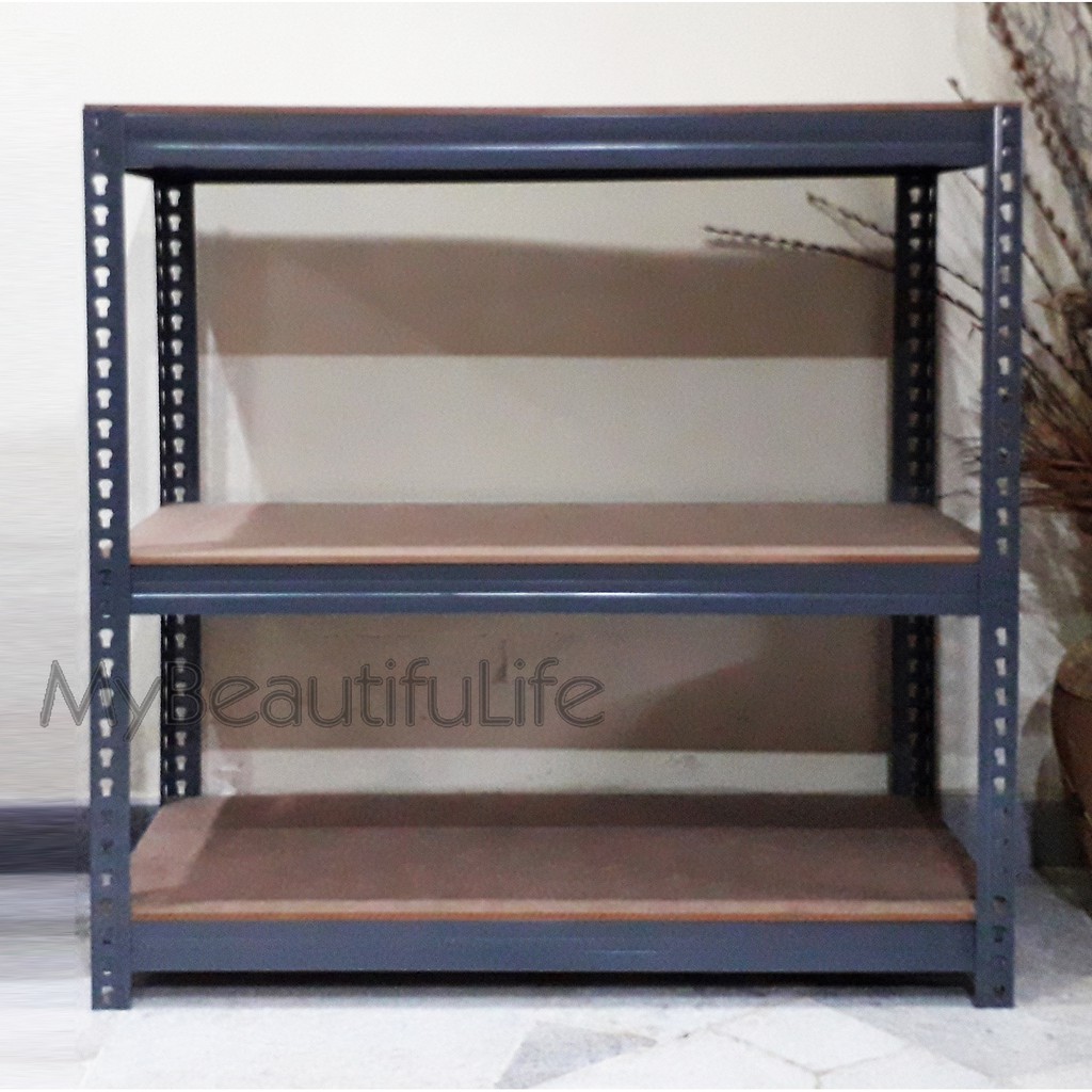 DIY Boltless Rack 3 Levels 3ft Height Steel Rack (Rak Besi) | Shopee ...