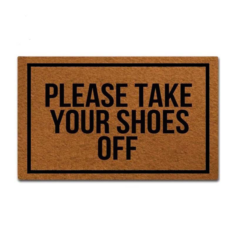 Please Take Your Shoes Off - woven outdoor mat design doormat for ...