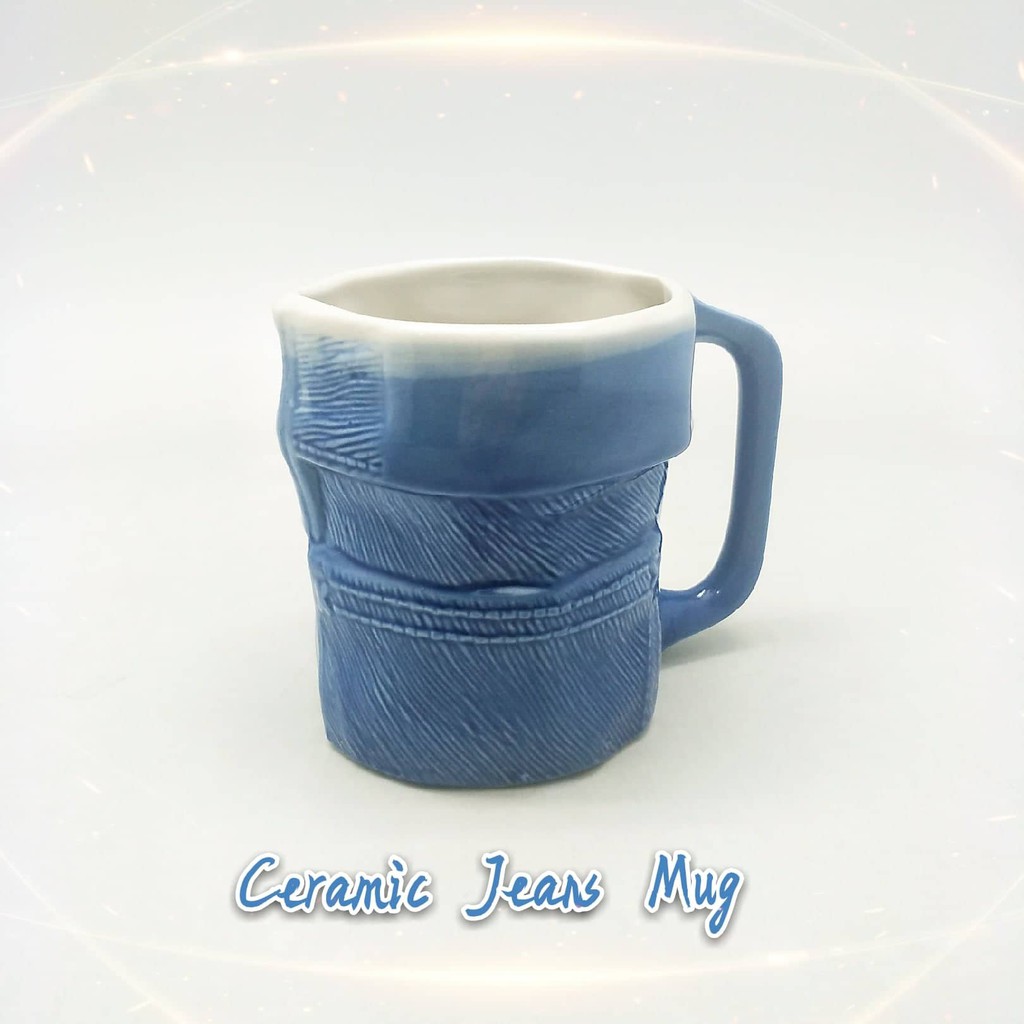 Cawan Unik/Cawan Kopi/Cawan Biru/Ceramic Denim Jeans Coffee Mug 300ML ...