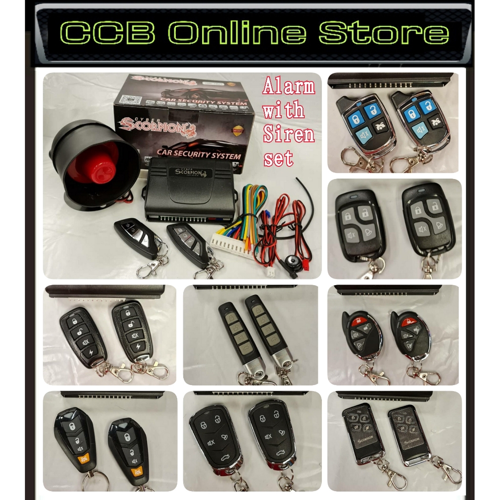 SCORPION One-way Auto Car Security Alarm System with Siren set | Shopee ...