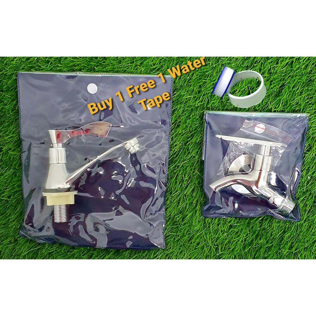 1/2" Chrome Wall Bib Tape & Pillar Basin Tap (Modern Design) #FREE ...