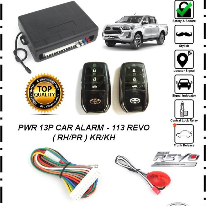 # READY STOCK # UNIVERSAL 13PIN CAR SECURITY ALARM 12V TOYOTA REVO ...