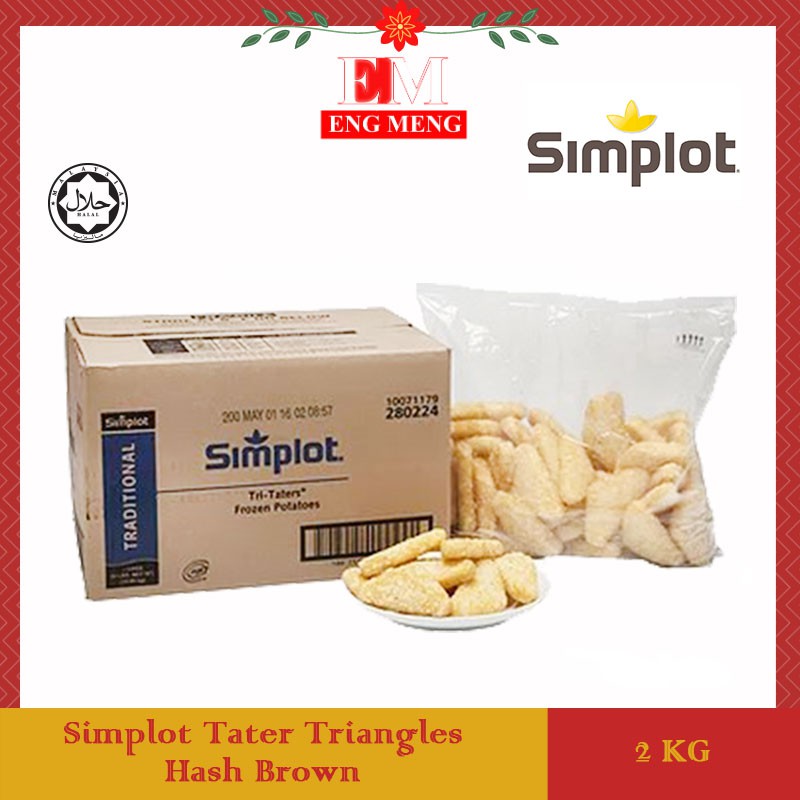Simplot Tater Triangles Hash Brown 2KG Simplot Tater三角形马铃薯煎饼2KG Simplot ...