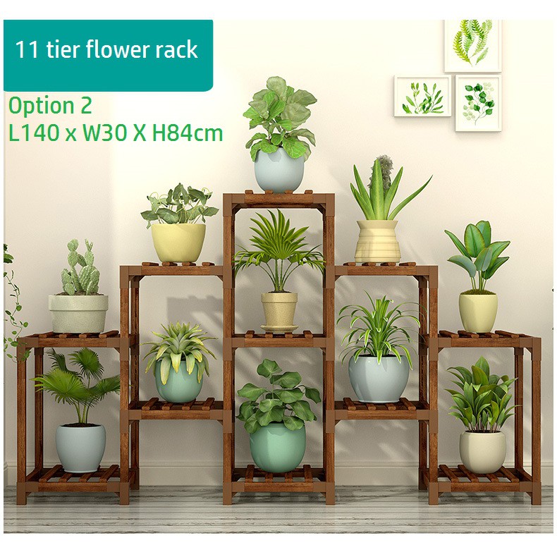DIY Solid Wood Floor-standing Flower Rack Wooden Multi-storey Flower ...