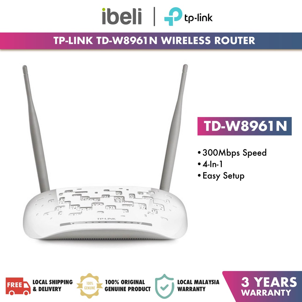 TP-Link Wi-Fi Wireless N ADSL2+ Modem Router (300Mbps) TD-W8961N | Shopee Malaysia