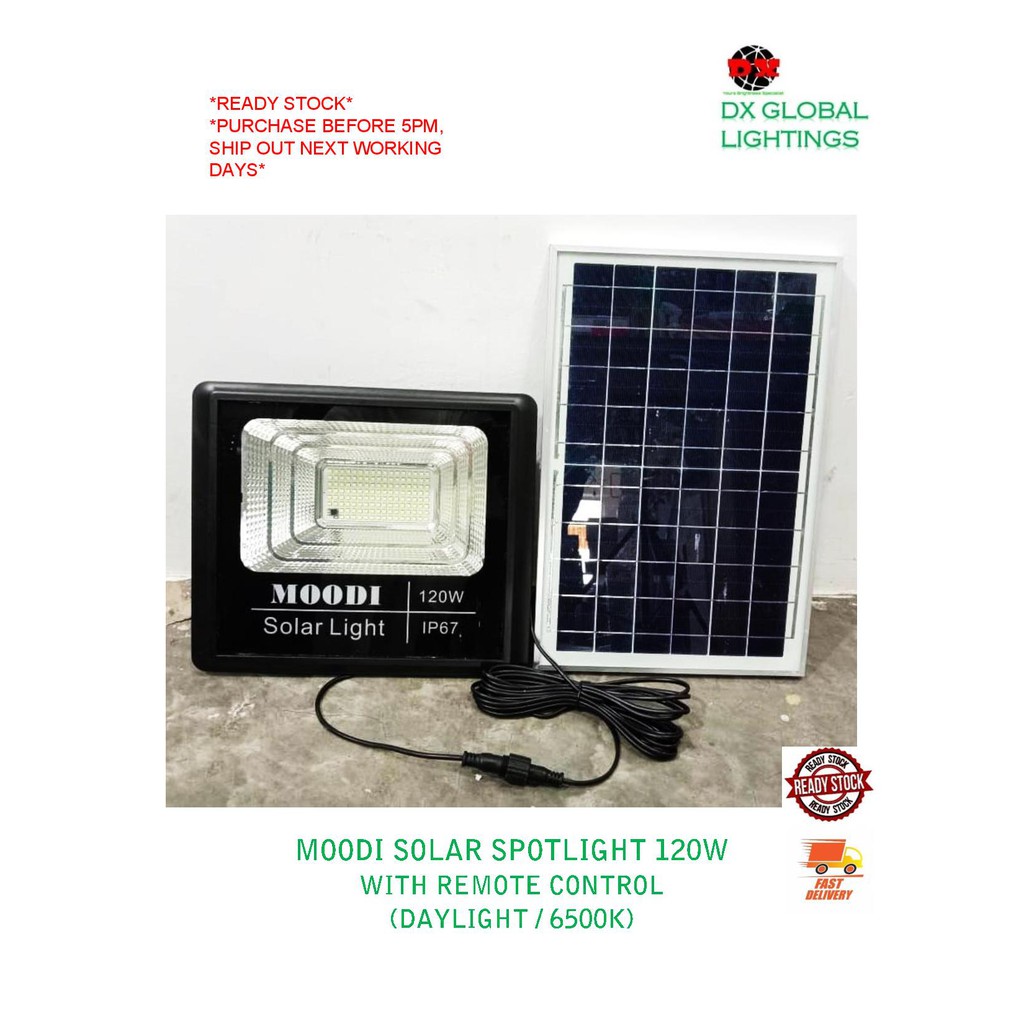 SOLAR SPOTLIGHT 120W 6500K DAYLIGHT OUTDOOR | Shopee Malaysia