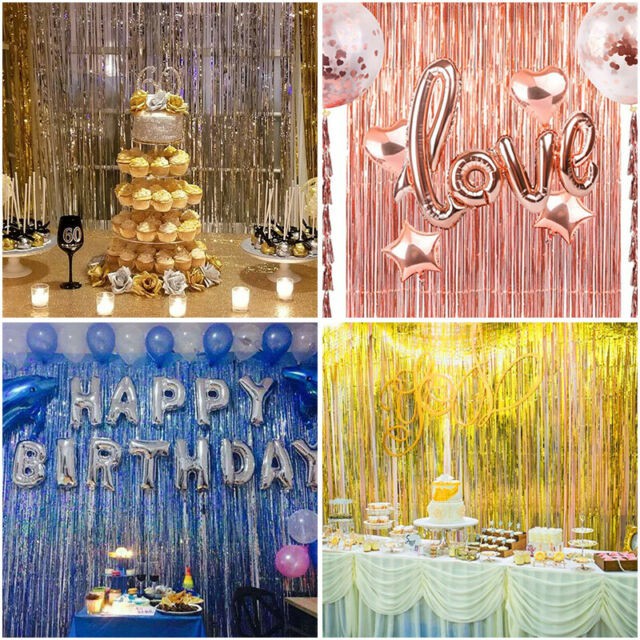 (SEL Ready Stock) Foil Curtain Photo Booth Backdrop Fringe Tinsel ...