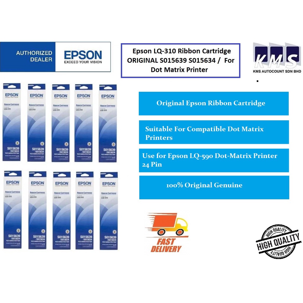 10 units ORIGINAL Epson LQ310 Ribbon Cartridge | Shopee Malaysia