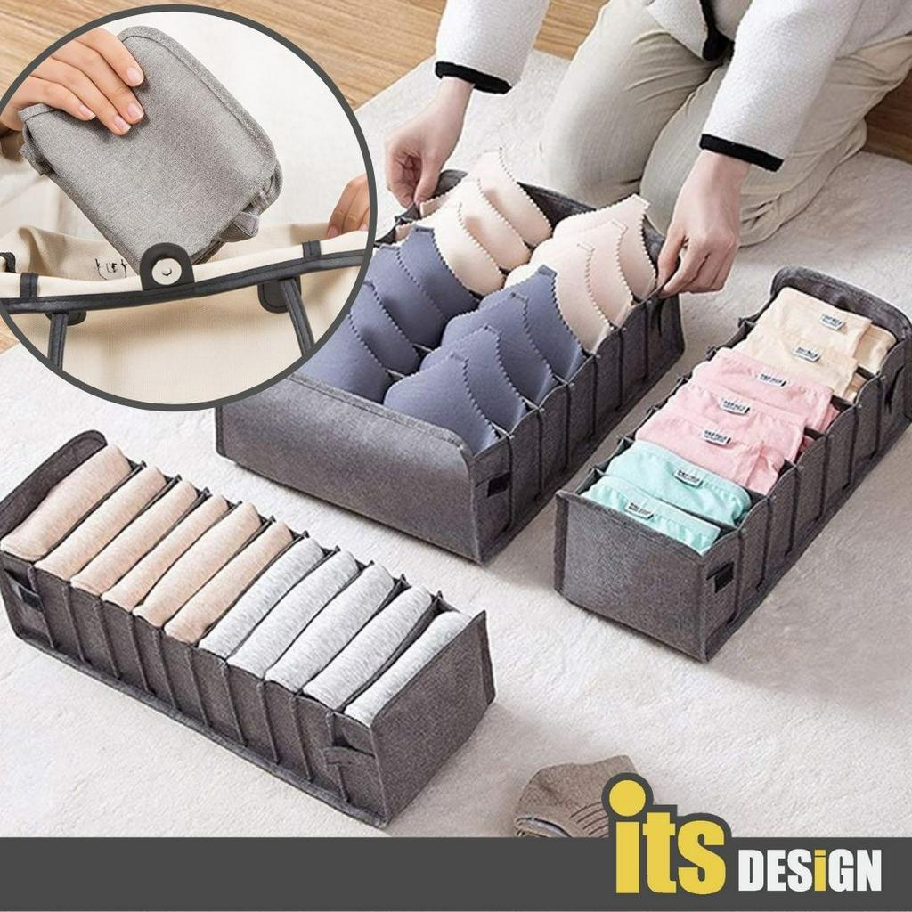 Foldable Underwear Storage Bekas Simpan Stoking Bra Box Organizer Socks ...