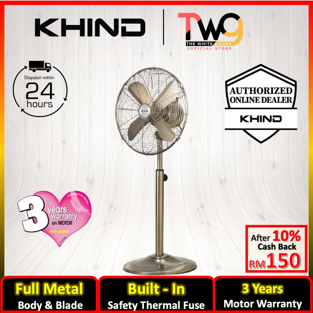 Khind Antique Stand Fan SF141 (Full Metal) SF-141 (WITH BUBLE WRAP ...