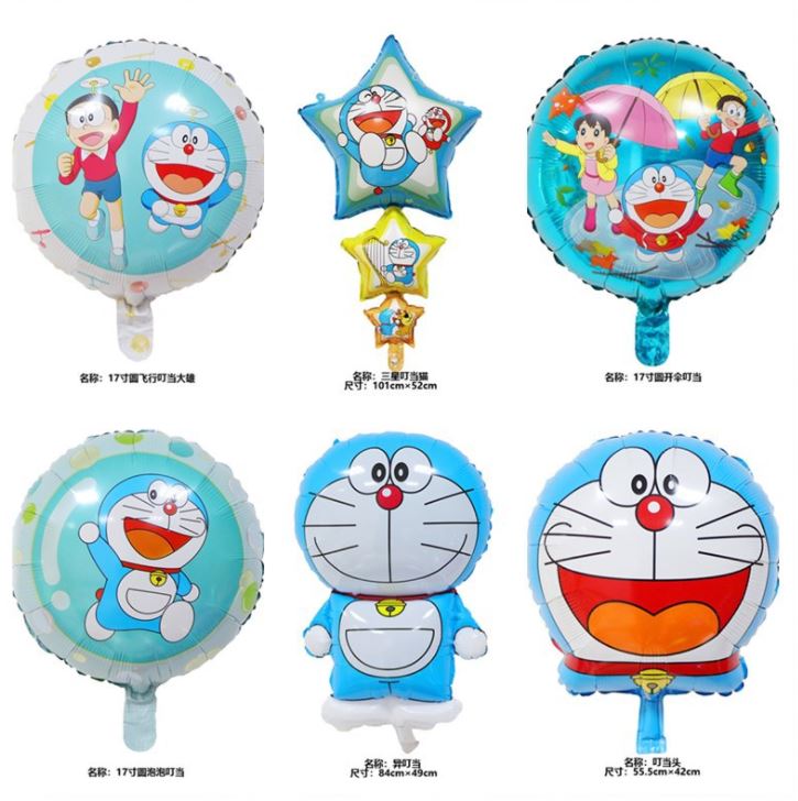 1pcs Doraemon Helium Balloons Birthday Decoration 18 Inch Round Cartoon ...