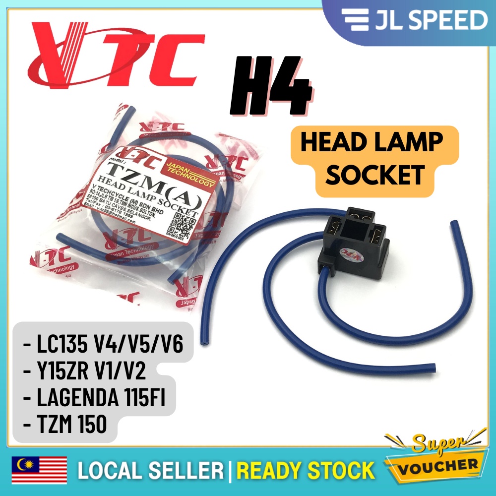H4 HEAD LAMP SOCKET LAMPU HEADLIGHT CONNECTOR BULB H4 3 PIN YAMAHA ...