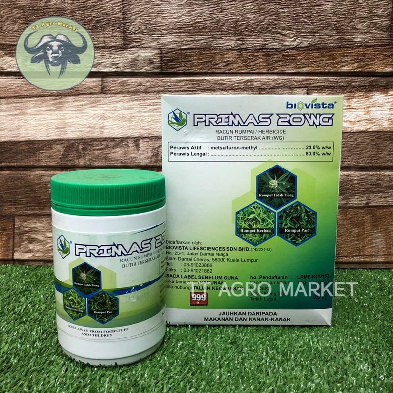 Biovista Primas 20WG 1kg /racun rumput /setawar & ceroma /metsulfuron ...