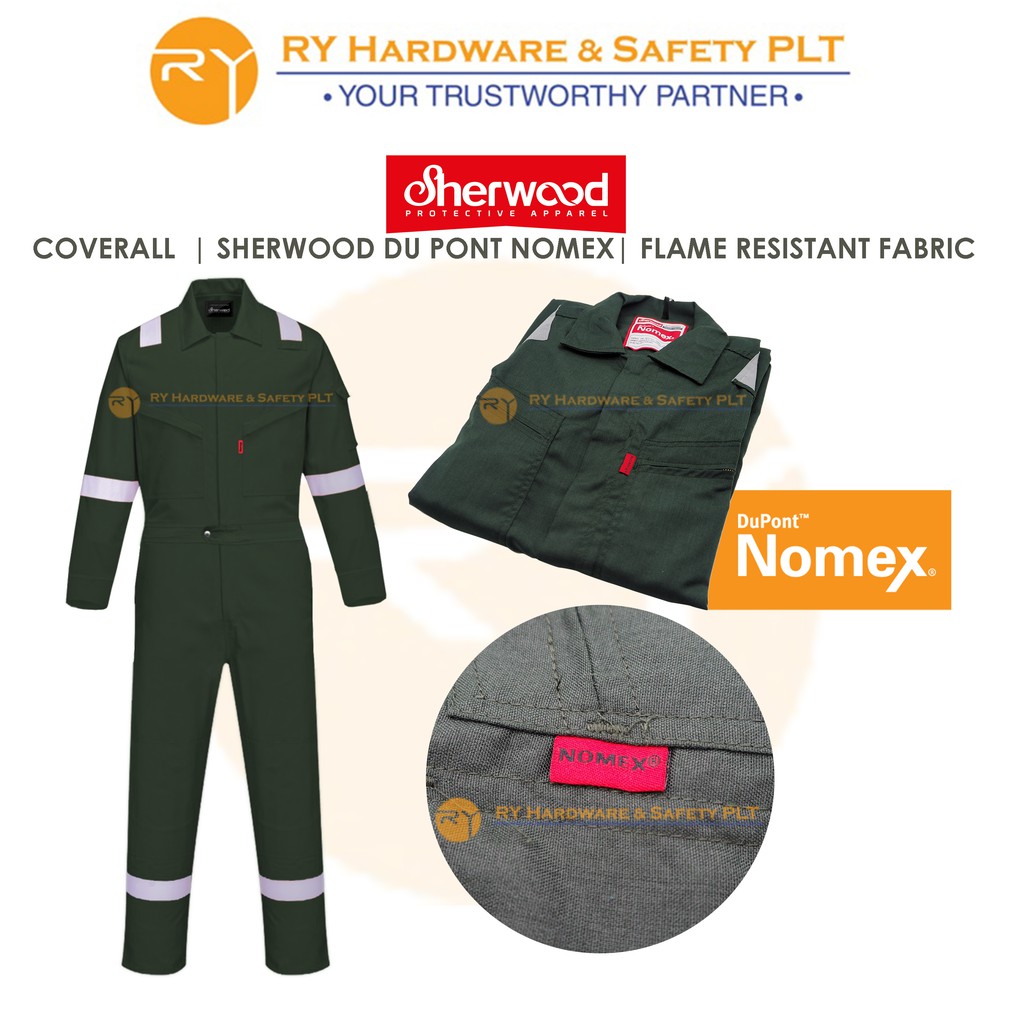 SHERWOOD DUPONT NOMEX | COVERALL |INHERENTLY FLAME RESISTANT | PPE ...
