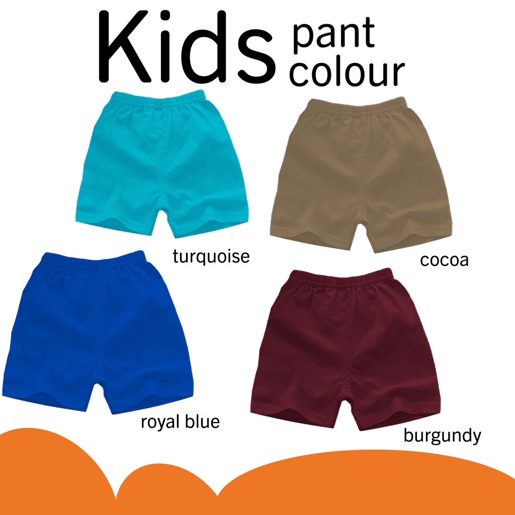 100% Cotton Unisex Kids Short Pants Plain Color | Shopee Malaysia