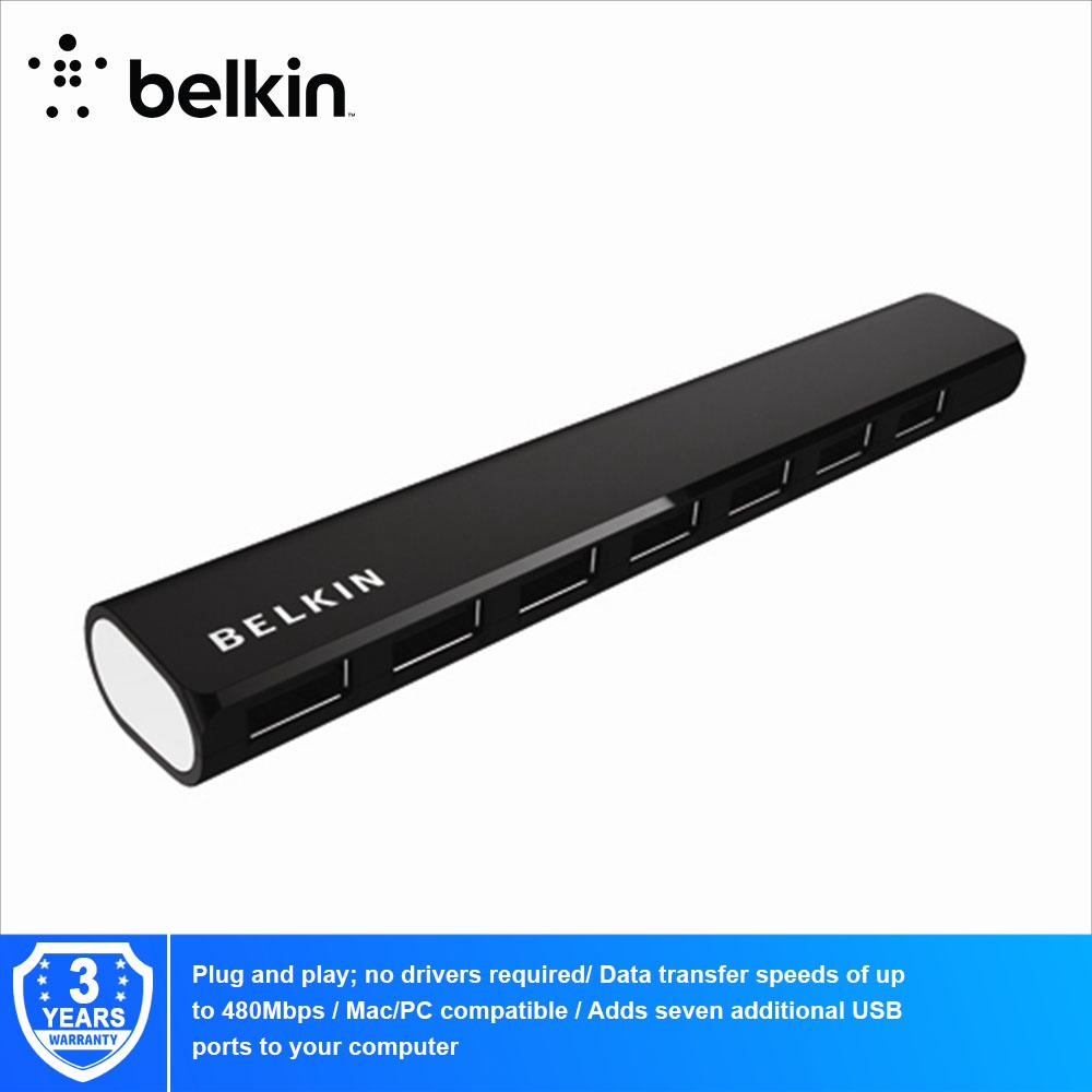 Belkin F4U041ak USB 7-Port Powered Desktop Hub | Shopee Malaysia