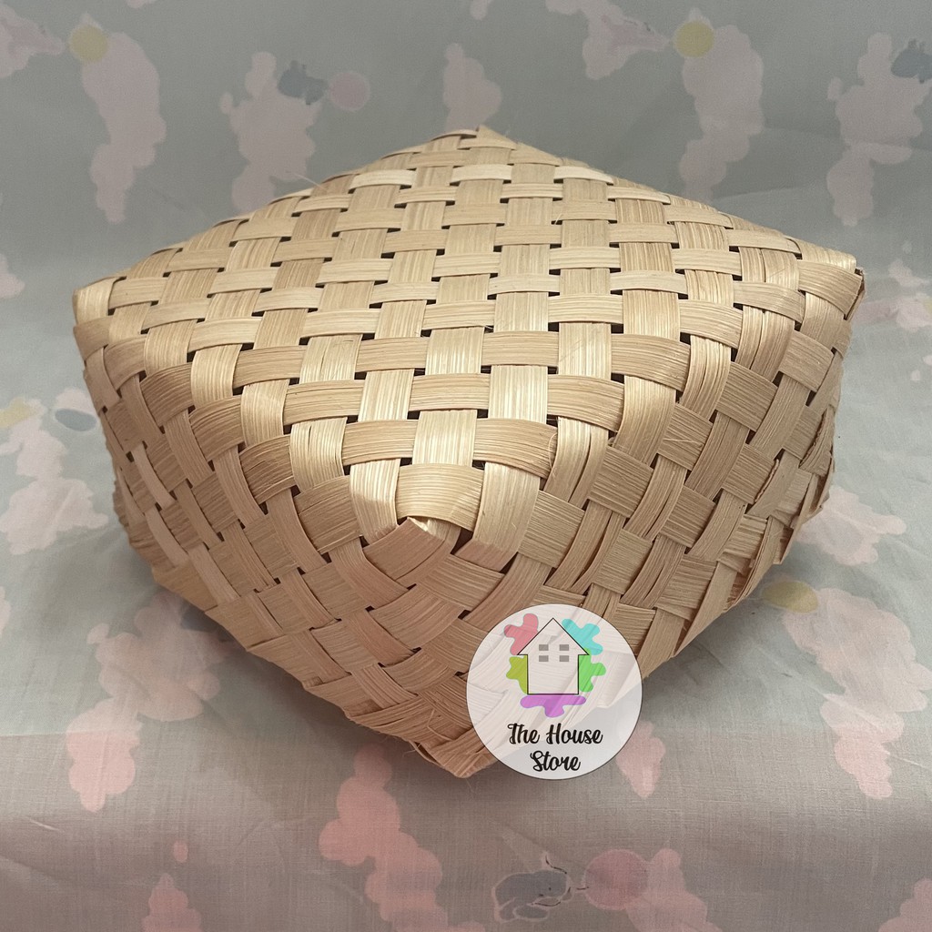 [A Pair] PREMIUM WOVEN BESEK / PLEASED / WOVEN FOOD CONTAINER 15CM X ...