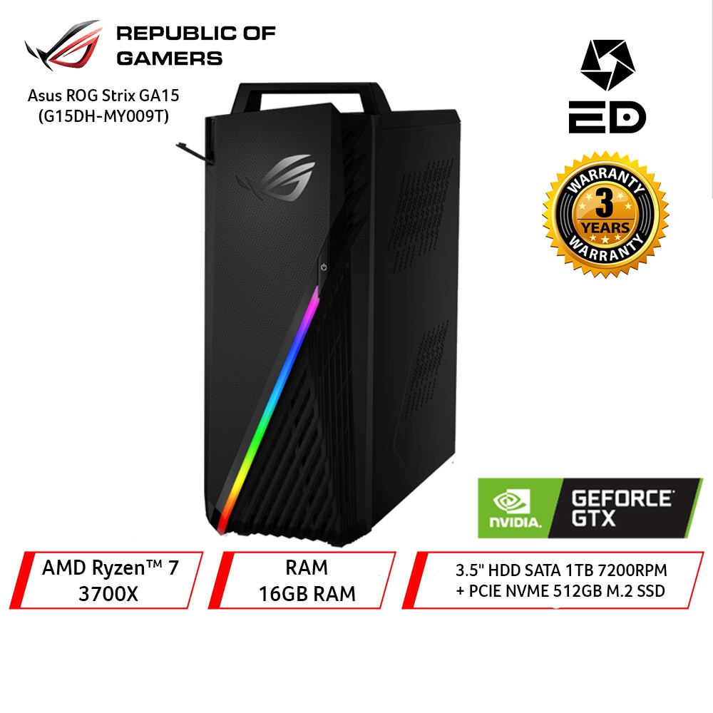 ASUS ROG STRIX GA15 G15DH-MY009T GAMING DESKTOP R7-3700X 16GD4 512GB ...