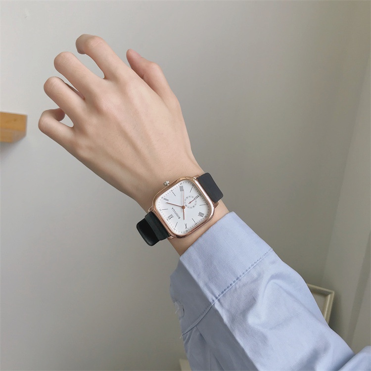 Simple Beautiful Square Quartz Watch Male and Female Students Retro ...