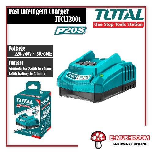 Total TFCLI2001 20V Fast Intelligent Charger 2A Total Battery Charger ...