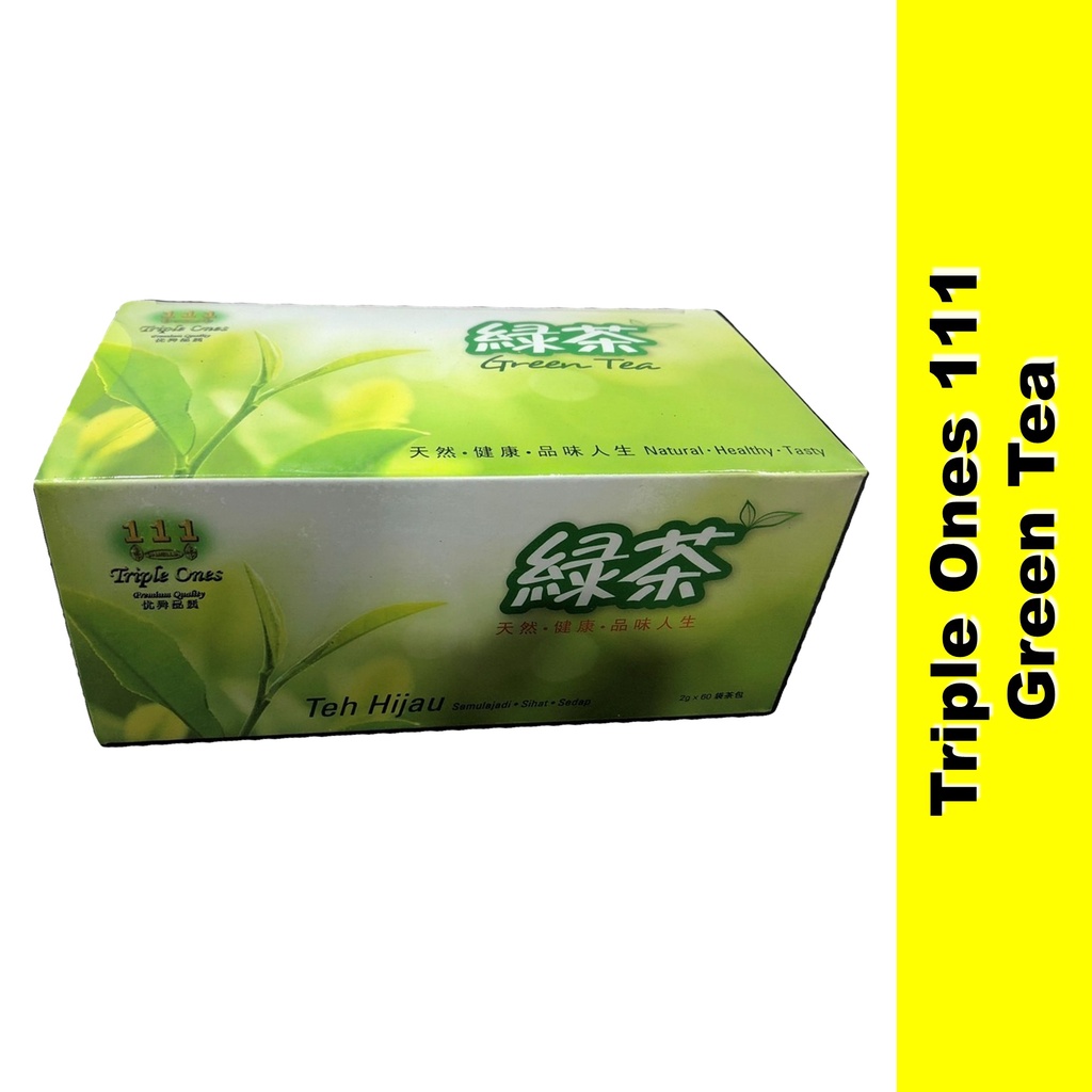Triple Ones 111 Green Tea Bag Uncang Teh Hijau (60 sachets x 2gm ...