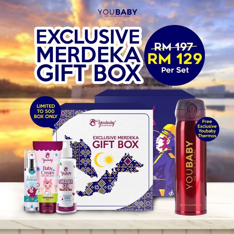 🔥LIMITED EDITION🔥 Youbaby Merdeka Gift Box Complete Set Cream Shower ...