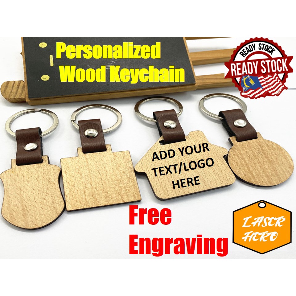 Keychain Kayu Personalized Wood Keychain Customized Name Wood Keychain ...