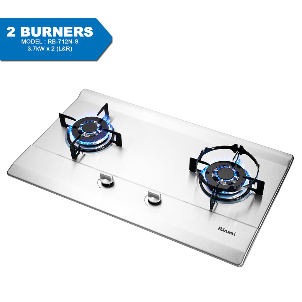 Rinnai 2-Burner2 3-Burners Stainless Steel Flexi Cut-Out Built-in Gas ...