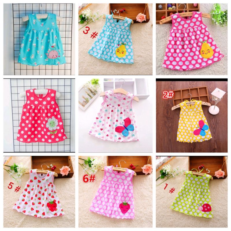 🇲🇾【1-3 years] Baby Dress Baju Bayi Perempuan Baju Baby Girl Summer Baby ...