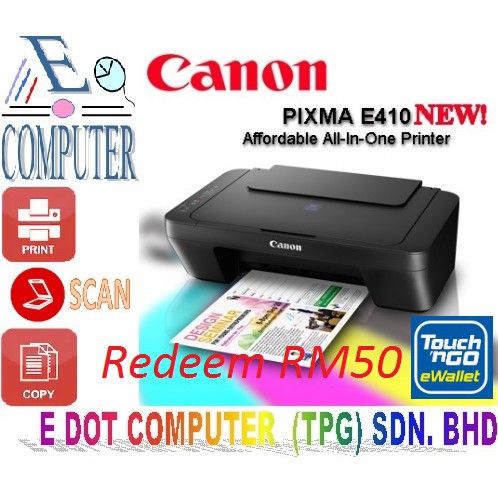 Canon PIXMA E410 Ink Efficient Printer ( ORIGINAL FULL SET ...