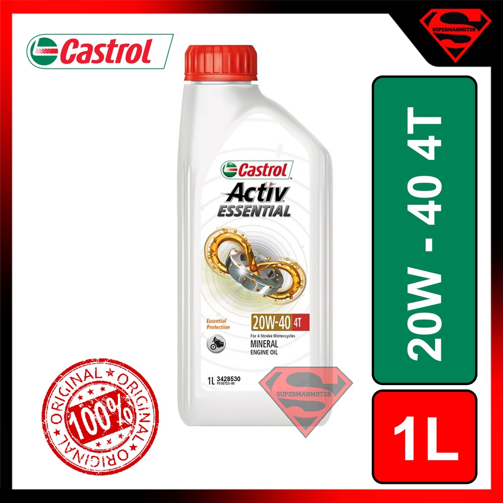 Castrol GO ACTIV ESSENTIAL Engine Oil 4T 20W40 (100% Original) 1 litre ...