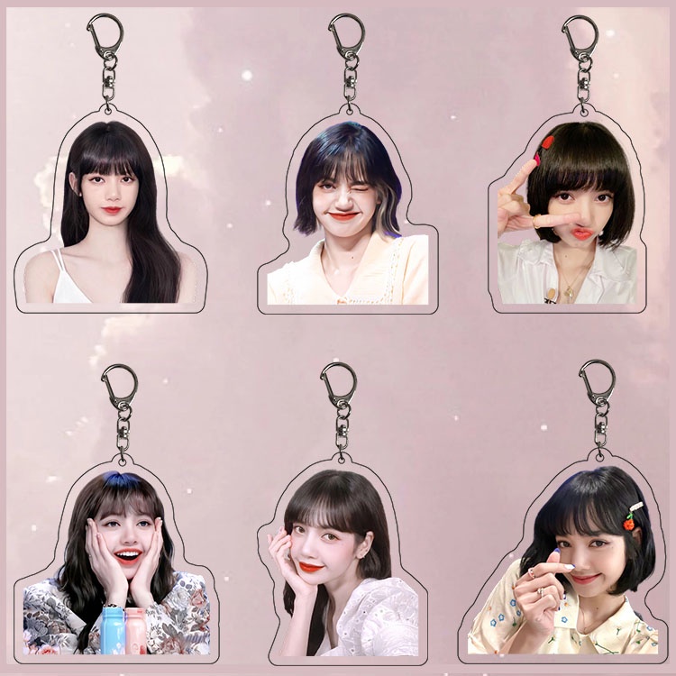 BLACKPINK LISA key chain acrylic double-sided school bag pendant ...