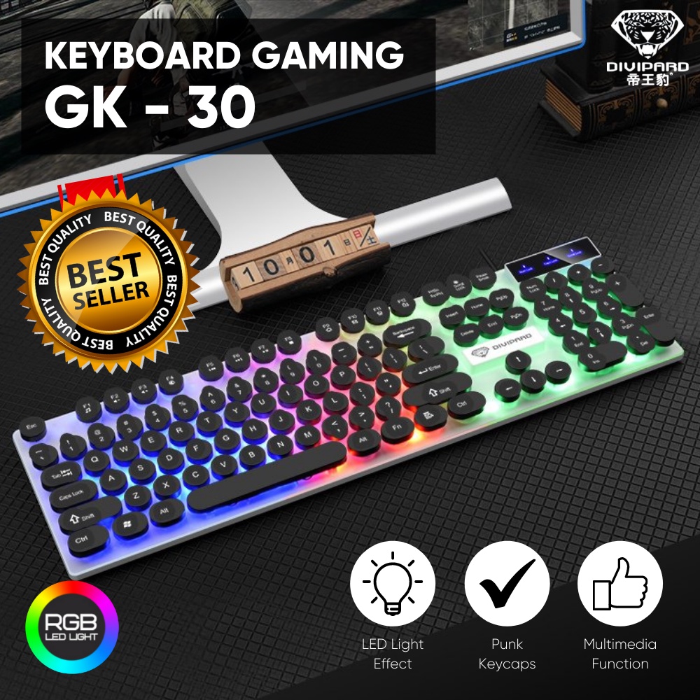 Divipard Gaming Keyboard GK-30 USB 2.0 Cable Plus LED Plus Numeric ...
