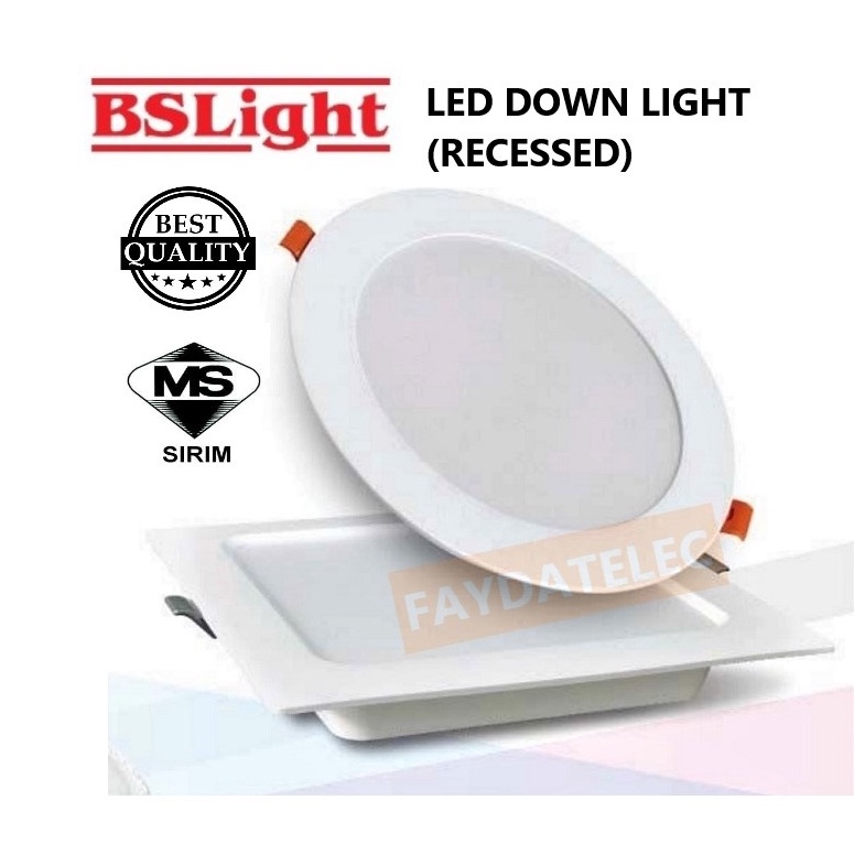 6" 18W ROUND LED DOWNLIGHT (RECESSED) BS LIGHT *SIRIM*BSLIGHT | Shopee ...