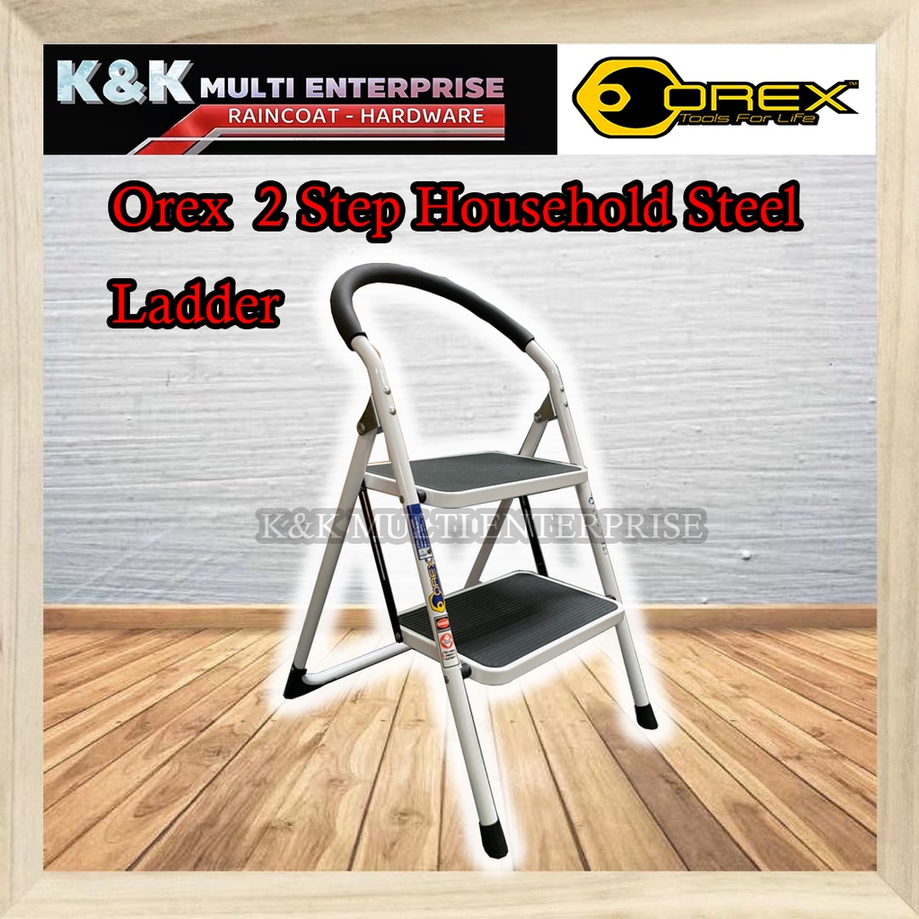 【K&K】OREX 2 STEP HOUSEHOLD STEEL LADDER~2层楼梯~钢梯 | Shopee Malaysia