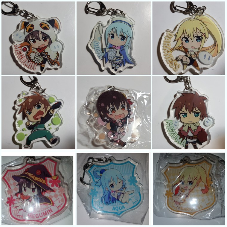 Konosuba Acrylic Anime Premium Keychain 2 ( Megumin , Aqua , Darkness ...
