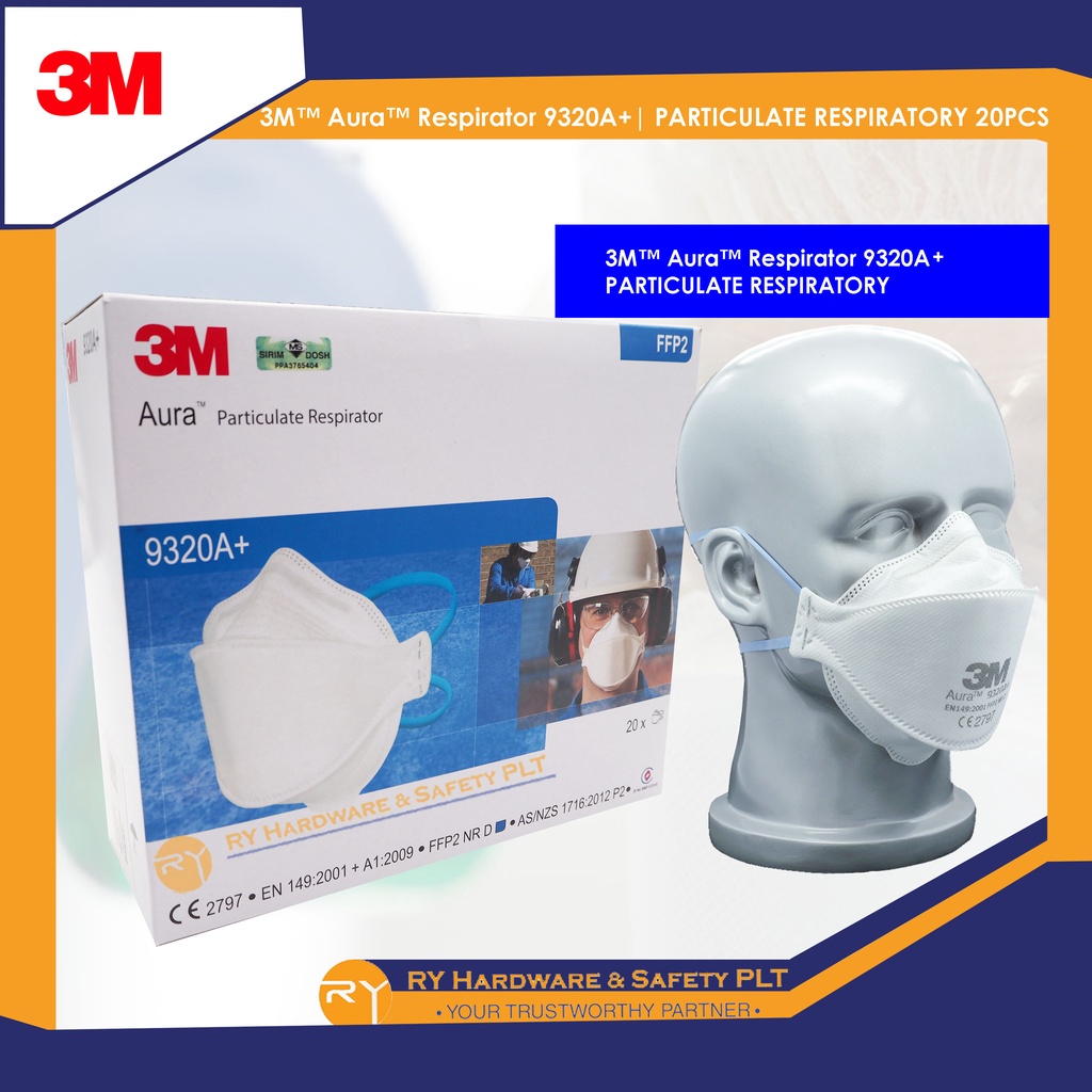 3M™ Aura™ Respirator 9320A+ | PARTICULATE RESPIRATORY 20PCS/BOX | FFP2 ...