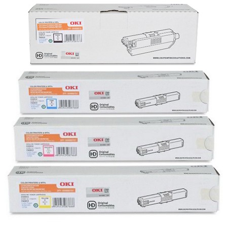 Oki C310 Black Cyan Yellow Magenta (Genuine) 44469818 44469755 44469756 44469757 310 C310dn ...