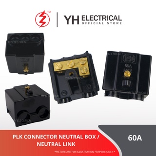 PLK N6/4 60A / N6/10 100A Neutral Link (Black) Connector Neutral Box ...